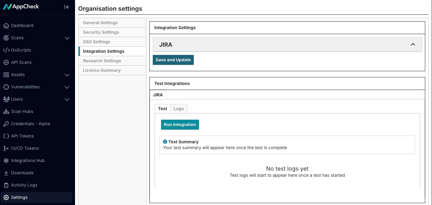 Configuring Jira Cloud Integration – AppCheck-NG